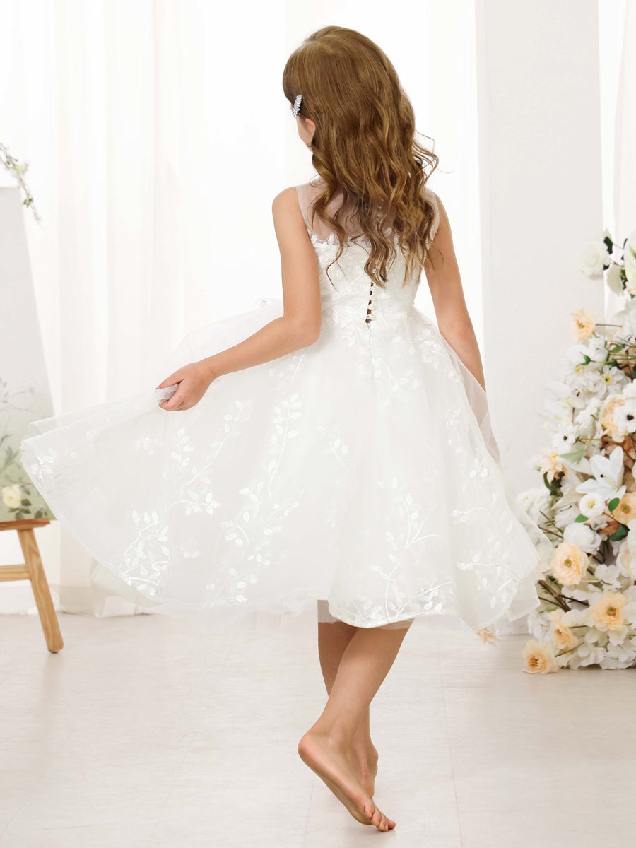 Robe Princesse en Chiffon sans Manches Col Rond pour Petite Fille d'Ho ...