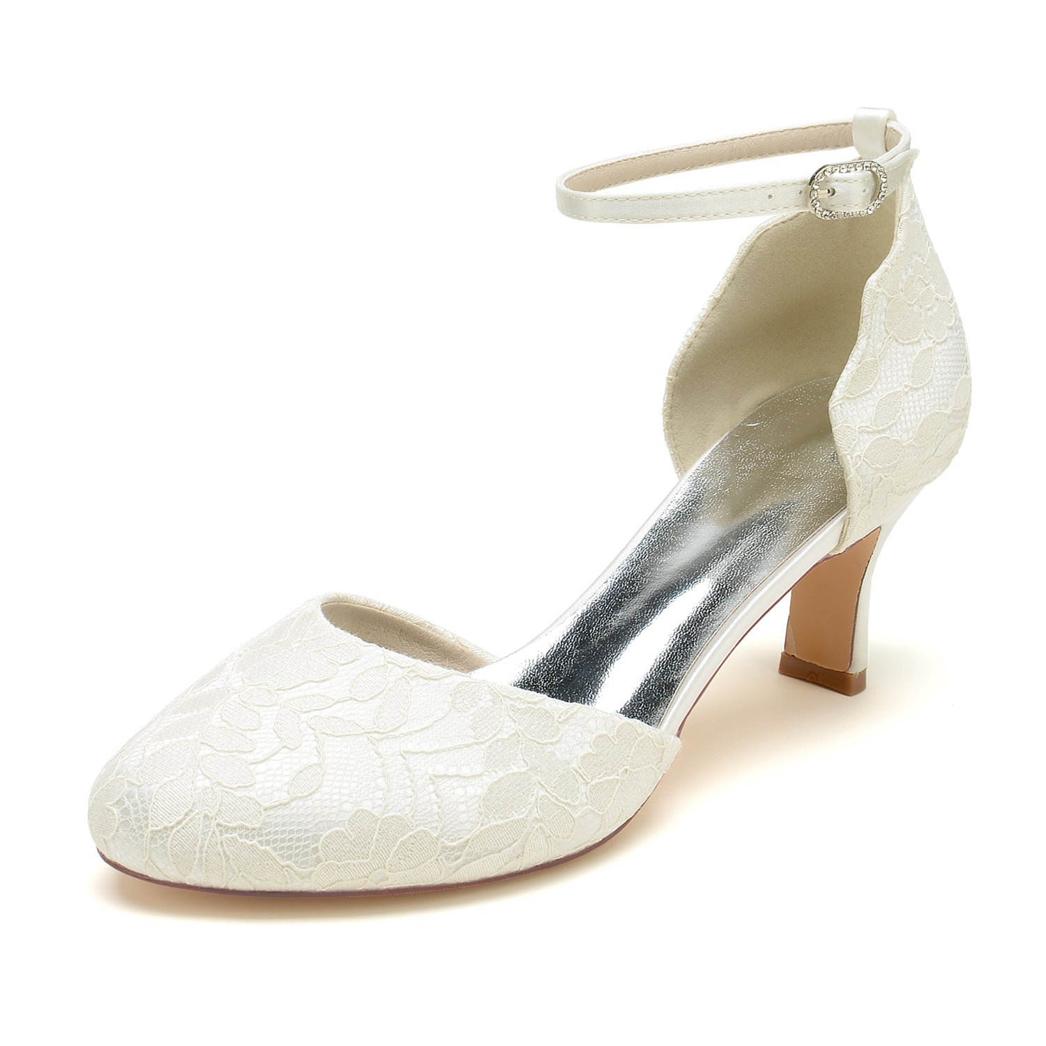 Chaussures de Mariage En Satin de Soie et Dentelle pour Femmes avec Br ...